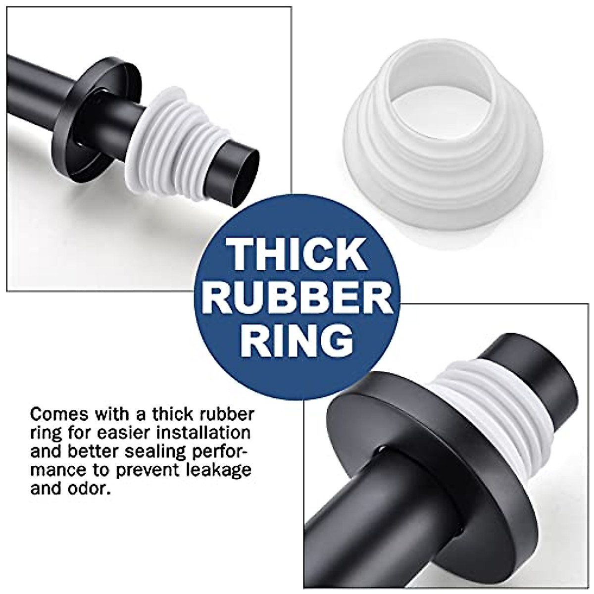 HANEBATH Brass Round Bottle P-Trap 1 1/4, Adjustable Bathroom Basin Sink Waste Trap Drain Kit, Matte Black