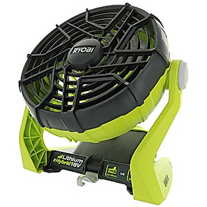 Ryobi P3320 18 Volt Hybrid One+ Battery or AC Powered Adjustable Indoor / Outdoor Shop Fan (Battery and Extension Cord Not Included / Fan Only)