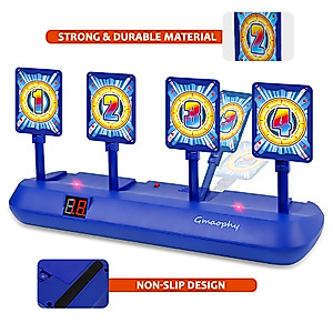 GMAOPHY Digital Shooting Targets with 2 Foam Dart Toy Blaster, Kids Shooting Game Toys, Electronic Scoring Auto Reset 4 Targets, Birthday for Ages 5 6 7 8 9 10+ Years Old Kids Boys Girls