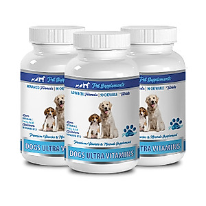 PET SUPPLEMENTS Dogs Vitamins for Joints - Dogs Ultra Vitamins - CHEWABLE - Advanced Formula - Premium Minerals - Vitamins for Dogs - 3 Bottle (270 Chews)