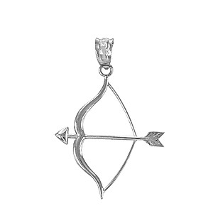 Claddagh Gold Polished 925 Sterling Silver Bow and Arrow Charm Pendant