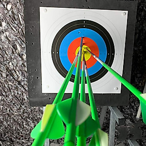 Linkboy Archery Spine 300 340 400 500 600 28inch Carbon Arrows Shaft 2" Vanes Green Recurve Compound Bow Longbow Hunting Shooting 12PCS (Spine 340 28inch)