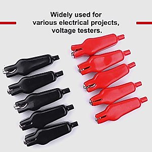 ATOPLEE 20PCS Alligator Clips Electrical,20A Insulated Spring Loaded Alligator Clamps,Truck Car Battery Heavy Duty Alligator Clips for Electrical Testing, Circuit Connection, Experiment