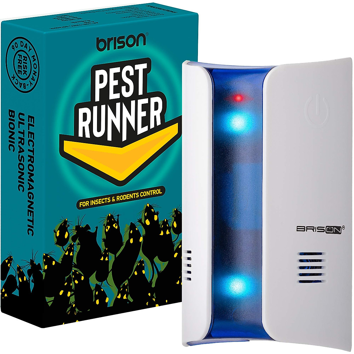 BRISON Ultrasonic Pest Repellent Plug in – Mice Rats Spider Control - for Repelling Rodents Insects Out of Indoors, Non-Toxic Electronic