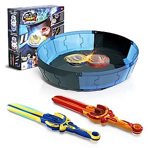 Infinity Nado Stadium - Battling Tops Burst Toy for Boys Grils Age 8-12 - Including Beystadium, 2 Gaming Top Toys, 2 Sword Launcher - Sapphire Blue and Flame Red