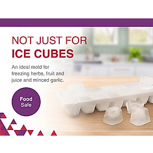 Arrow Home Products Plastic Ice Cube Trays for Freezer, 3 Pack - Made in the USA, BPA Free Plastic - 14 Classic-Size Ice Cubes Per Tray with Easy-Release Design - Stackable, Dishwasher Safe – White