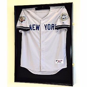 NHL Hockey Jersey Display Case Cabinet- w/ 98% UV Protection, Black Finished