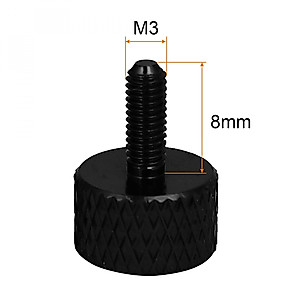 uxcell Computer PC Graphics Card M3x8mm Fully Threaded Knurled Thumb Screws Black 10pcs