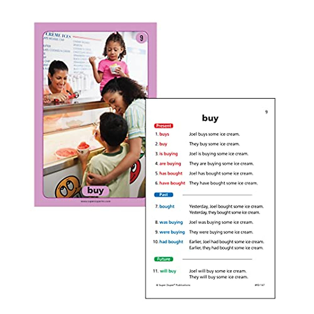 Super Duper Publications | Irregular Verbs in Sentences Photo Fun Deck Flash Cards | Educational Learning Resource for Children