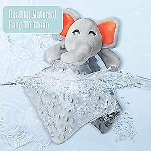 Cute Castle Security Blanket Baby Gifts Box - Soft Unisex Newborn Essentials for Boys and Girls - Neutral Baby Stuff Snuggle Cloths - Baby Registry Search Shower Gifts (White Tiger & Grey Elephant)