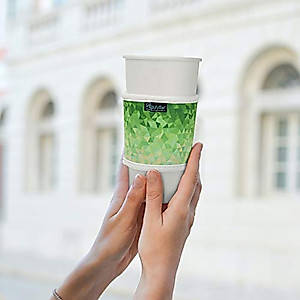 Beautyflier 8pcs Anti-Slip Neoprene 2.5mm Thick Collapsible Heat Resistant Coffee Cup Insulated Sleeve for Coffee/Tea/Cold Drinks (Geometric gradient)