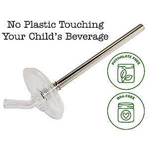Extra Short 5" Safer Stainless Steel Straws for 12oz Thermos Funtainer, Cocktails, Small Glasses or Cups (4 Pack + Cleaning Brush)