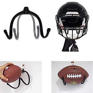 AUXPhome Multipurpose Adjustable Metal Display Rack — Universal Football Wall Rack Holder Storage, Sports Equipment Storage, Helmet/Coats/Hats/Ball Storage Rack, W Ball Claw Wall Mount for Home Decor