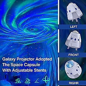 Star Projector Space Capsule Galaxy Projector Skylight with Bluetooth Speaker, Galaxy Night Lights for Kids Bedroom Gaming Room Decor Birthday Christmas Decorations Galaxy Light Gift