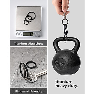 TISUR Key Ring, Titanium Side-Pushing Designed Small Key Chain Rings,Split Rings Keyrings for Men Woman
