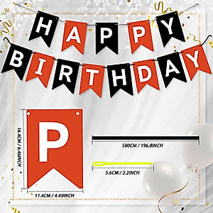 GBAUKAFHE Happy Birthday Banner Sign,Happy Birthday Decorations Black and Red Birthday Flag Bunting for Birthday Party Backdrop Decor Party Supplies for Kids Girls Boys Women Party Garland for Kids