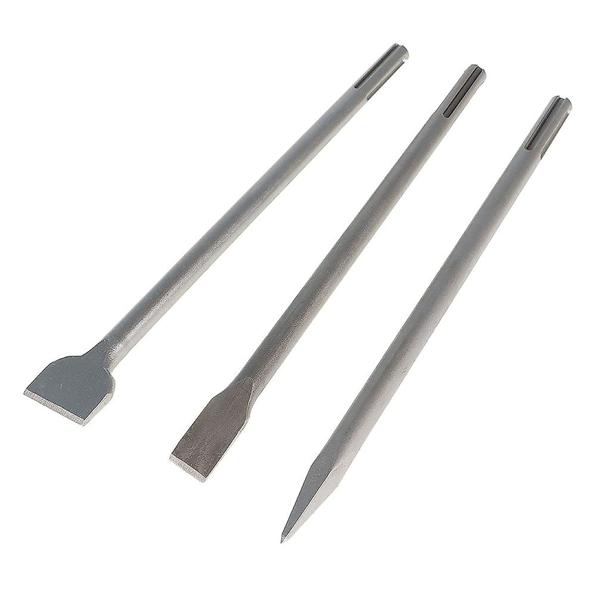 ALL-CARB 3Pcs 16-Inch Chisel Set, Heavy Duty Rotary Hammer Chisel Bit Set, Including Flat Chisel, Point Chisel and Scaling Chisel
