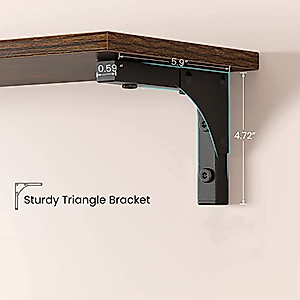 EZFurni 31.5'' Large Floating Shelves Wood for Wall, Set of 2 Wider Floating Wall Shelves for Wall Decor,Solid Wall Shelves for Bedroom,Kitchen, Versatile Wall Mounted Shelves,Rustic Brown