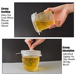 6 Pack Silicone Stretch Lids, Same Size Thicker Reusable Durable Silicone Container Cover for can Bowl, Covers, Cup, Expandable Silicone Lids for Food Storage Dishwasher and Freezer Safe, 3.75IN/9.5CM