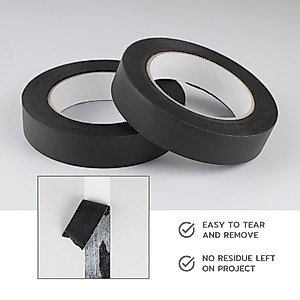 Lichamp 10 Pack Black Painters Tape 1 inch, Medium Adhesive Black Masking Tape Bulk Multi Pack, 1 inch x 55 Yards x 10 Rolls (550 Total Yards)