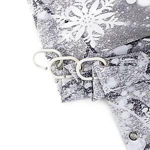 LB Christmas Snowman Shower Curtain Winter Scene Cute Snowman with Pine Tree Covered Snow Bathroom Shower Curtain Snowflake Bathroom Decor with Hooks 72Lx72W Inch Waterproof Polyester Bath Curtain