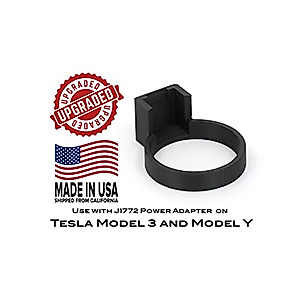 Upgraded j1772 Charger Adapter Lock | Carbon Composite | for Tesla Model 3 / Y (with Sticker)