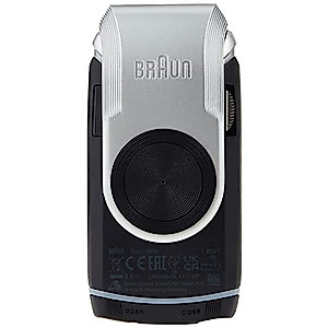 Braun MobileShave M-90 Travel Shaver Silver (Precision Trimmer, Smart Foil, Wide Floating Foil, Washable)
