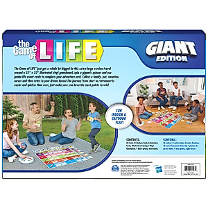 The Game of Life, Giant Edition Family Board Game Indoor/Outdoor Fun Game with Big Oversized Gameboard Cards Spinner, for Adults and Kids Ages 8 and up