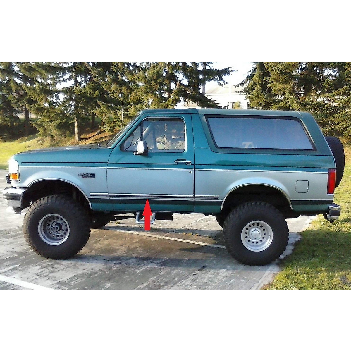 Black Chrome Side Body Trim Molding Replacement for 1992-1996 F150, F250, F350, Bronco - 2" Wide (Quarter Roll - 6 ft)