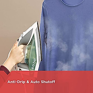 BLACK+DECKER Vitessa Advanced Steam Iron, ICR2020, Even Steam Nonstick Soleplate, Auto Shutoff, Tangle-Free Retractabel Cord, Green