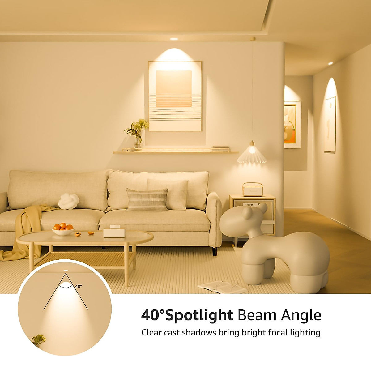 Lepro GU10 LED Bulb Dimmable, 50W Halogen Equivalent Light Bulbs, 5.5W 3000K Soft Warm Light Replacement for Recessed Track Lighting,40°Spotlight for Kitchen Range Hood Living Room & Bedroom, 6 Pack