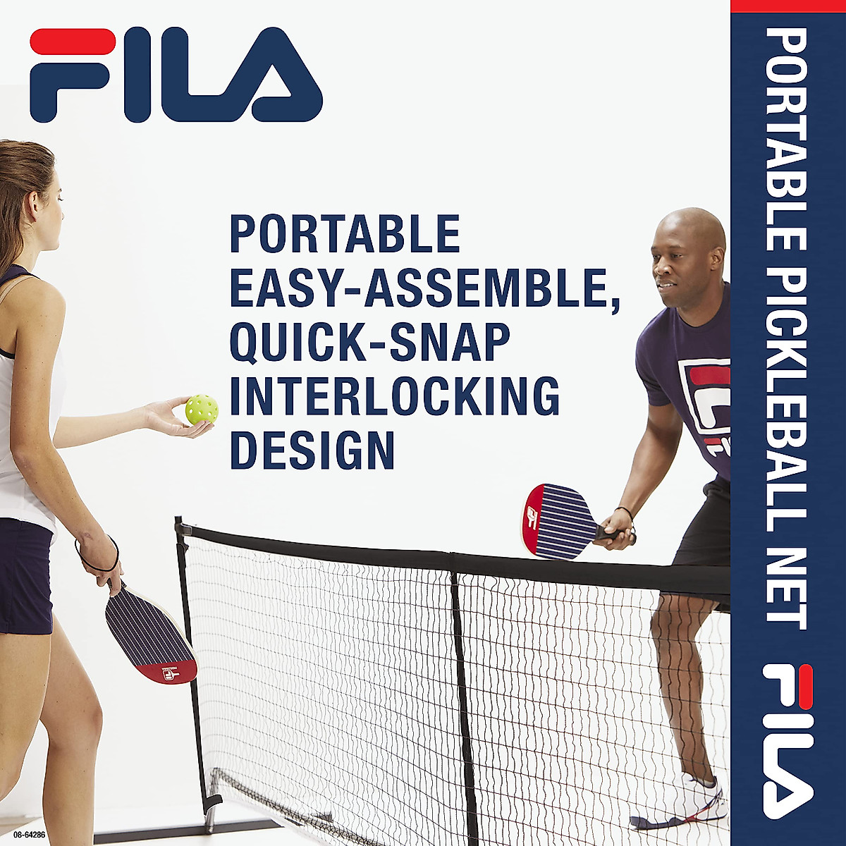 FILA Accessories Pickleball Net - Pickle Ball Game with Net Regulation Size 22 ft - All-Weather Pickle Ball Mesh Net - Includes Carry Bag - Durable, Quick & Easy Setup