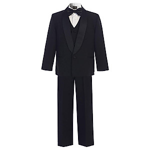 OLIVIA KOO Boy's Classic Tuxedo Suit with No Tail