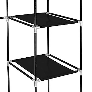 GOTOTOP 69" Portable Clothes Closet Wardrobe Storage Organizer with Non-Woven Fabric 12 Shelves, Quick and Easy to Assemble,58"x 17" x 68.7"