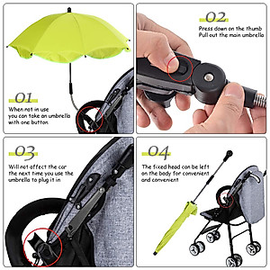 Baby Clamp-On Shade Umbrella, with Umbrella Clip Fixing Device, 79cm/31.1in Long, Great for Strollers