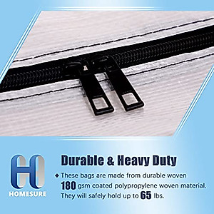 HOMESURE 8 Pack Large Strong Moving Bags with Zippers & Carrying Handles - Water-Resistant - Heavy Duty Storage Tote for Space Saving, Fold Flat, Alternative to Moving Box (Semi-Transparent)