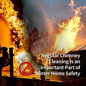 Bluesea 46 Feet Chimney Sweep Kit, Ergonomic Chimney Cleaning Kit, Extends Up to 46 Feet, Chimney Cleaner, Chimney Cleaning Tools, Chimney Cleaning System with Strong Brush, 14 Flexible Chimney Rods