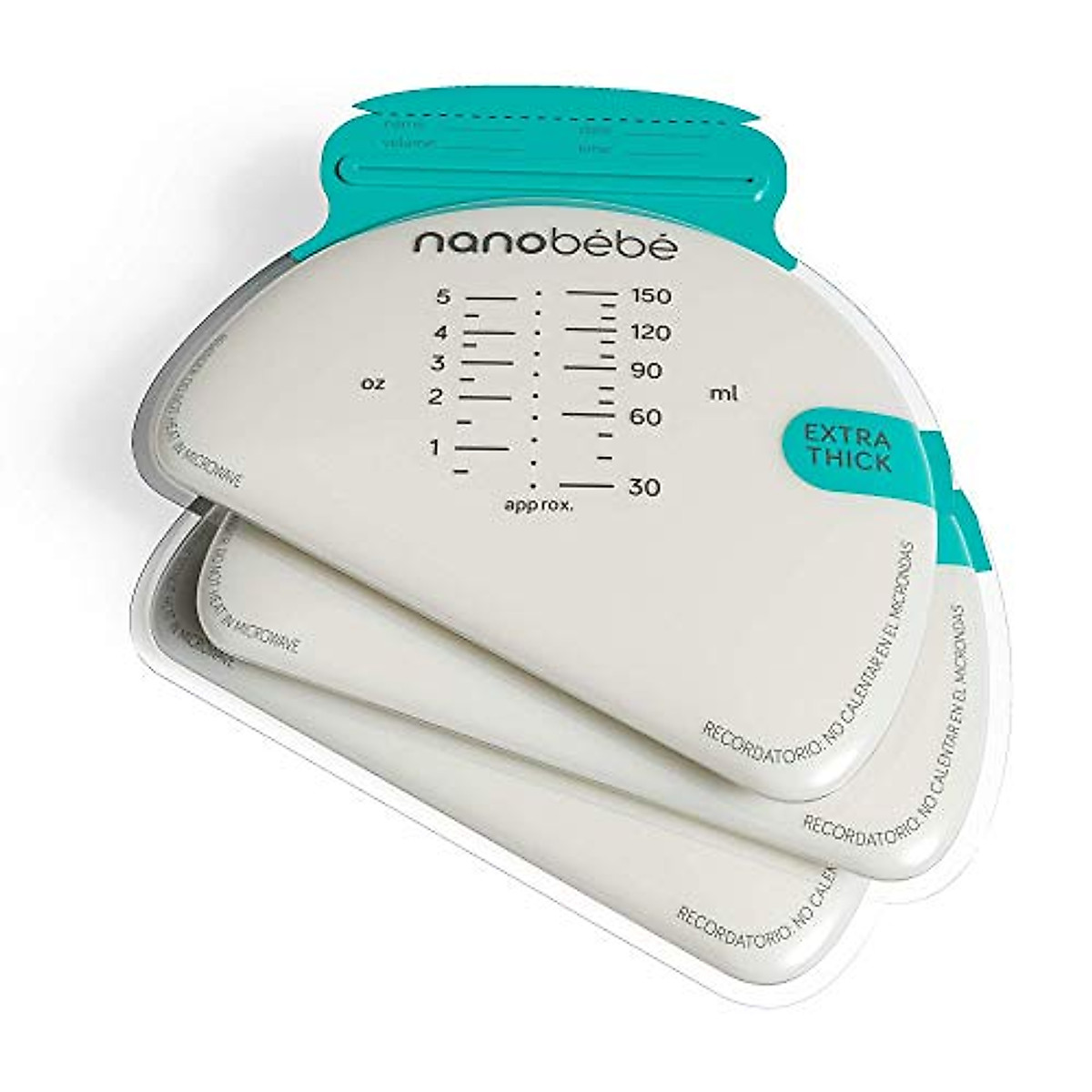 Nanobébé 100 Breastmilk Storage Bags Refill Pack – Fast, Even Thawing & Warming – Breastfeeding Supplies Lay Flat to Save Space & Track Pumping – Breastmilk Bags for Freezer or Fridge