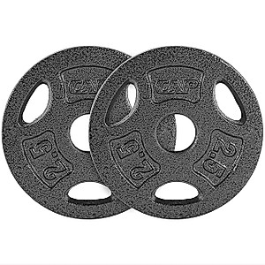 WF Athletic Supply Cast Iron 1-Inch Standard Grip Plate for Strength Training, Muscle Toning, Weight Loss & Crossfit - Multiple Choices Available