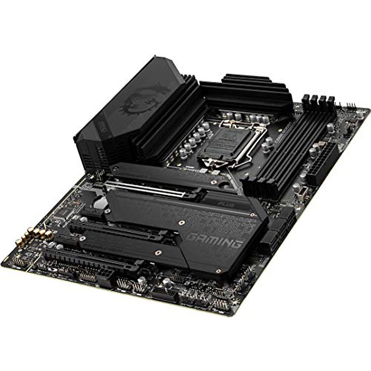 MSI MPG Z590 Gaming Plus Gaming Motherboard (ATX, 11th/10th Gen Intel Core, LGA 1200 Socket, DDR4, PCIe 4, CFX, M.2 Slots, USB 3.2 Gen 2, DP/HDMI, Mystic Light RGB)