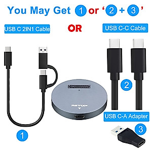 RIITOP NVMe to USB Docking Station, External M.2 PCI-e NVMe SSD to USB-C Reader Adapter for M.2 (M Key) NVMe SSD