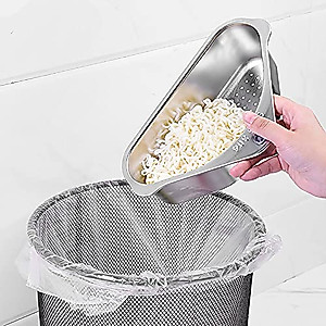 Maitexi Stainless Steel Sink Strainer Basket Triangle Sink,Triangle Sink Drainer Basket for Sink Food Strainer or Storage Rack (silver)