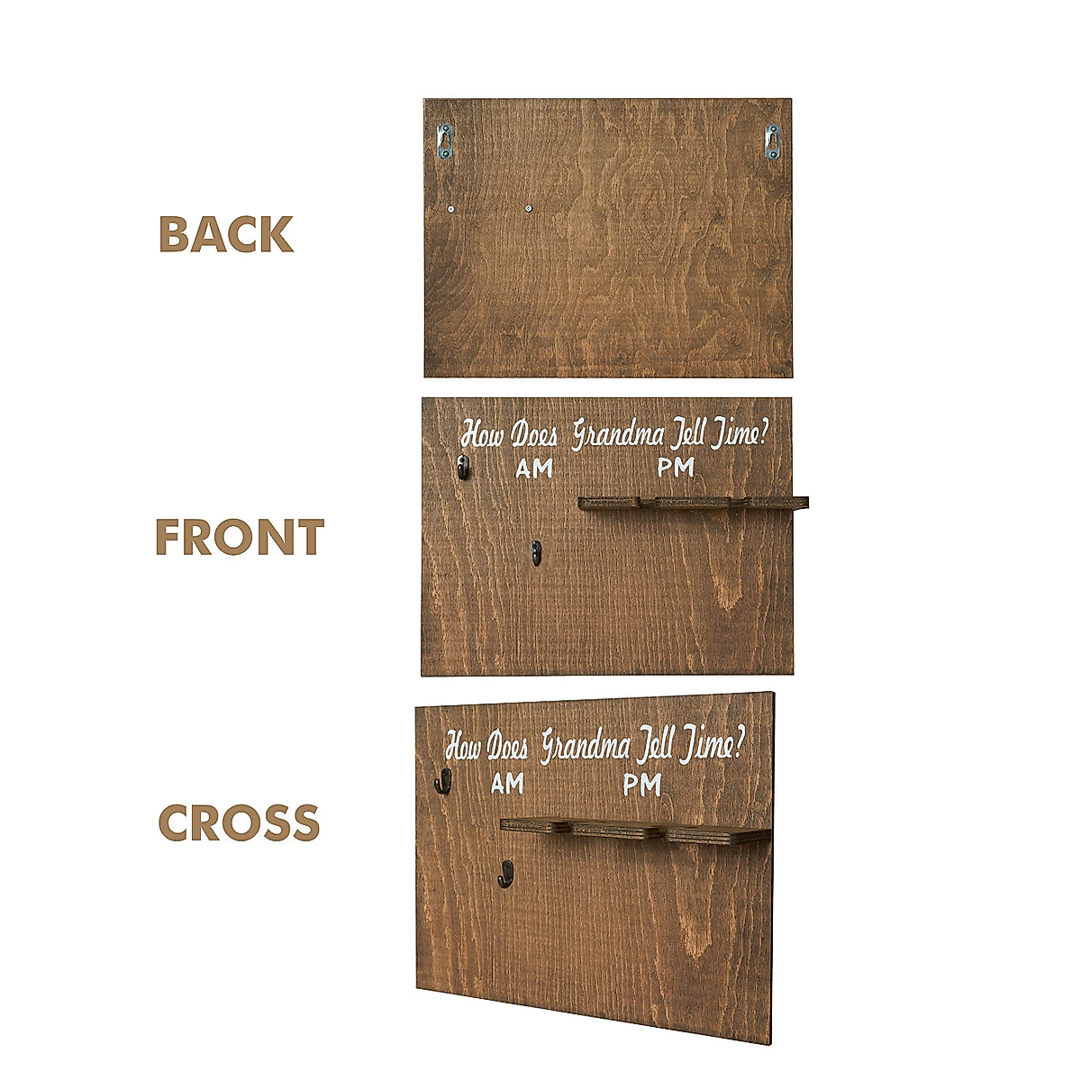 Merkay Wine Gifts for Women Who Have Everything - Unique Gifts for Women Funny Wine Glasses Rack Good for Christmas, Birthday Gifts, and Comes With Special Design Gift-Box (How Does Grandma Tell Time)