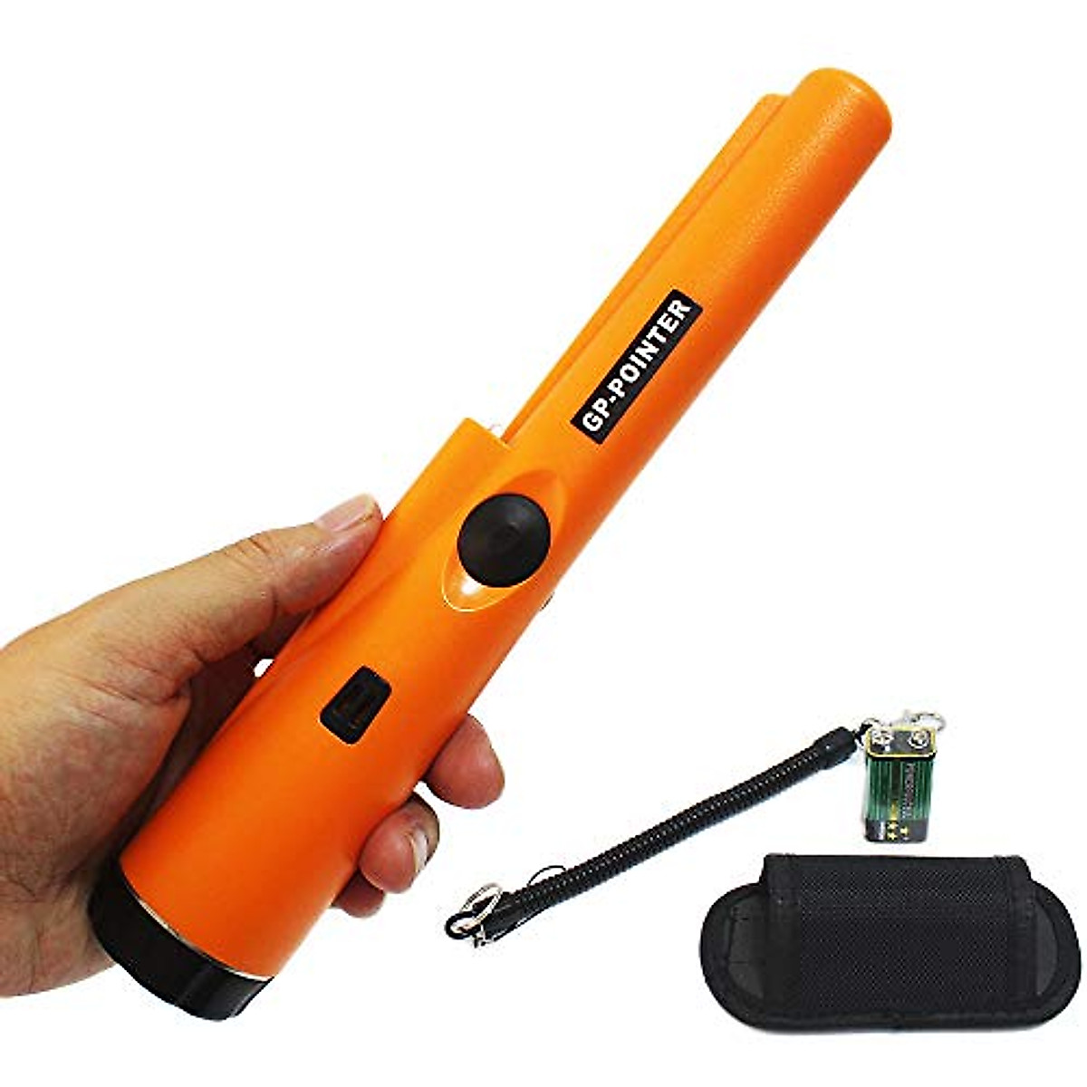 Metal Detector Handheld GP-Pointer with Belt and Holster Portable Include Battery 360° Scanning Unearthing Treasure Finder with High Sensitivity for Locating Gold Coin Silver Jewelry Fully Waterproof