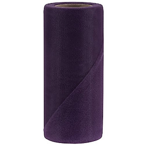 Falk Fabrics Tulle Spool for Decoration, 6-Inch by 25-Yard, Eggplant