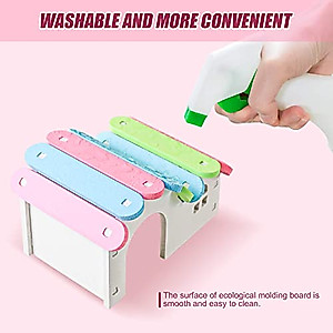 Dwarf Hamsters House DIY Wooden Gerbil Hideout Rainbow Bridge Swing and PVC Seesaw, Pet Sport Exercise Toys Set, Sugar Glider Syrian Hamster Cage Accessories, Suitable for Small Animal Habitat