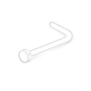 Ruifan 22G Clear Bioflex L Shaped Nose Ring Stud Retainer Body Jewelry Piercing Top Flat 2mm 20PCS
