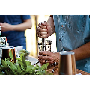 Outset Stainless Steel Cocktail Muddler, 1.25 x 1.25 x 8 inches