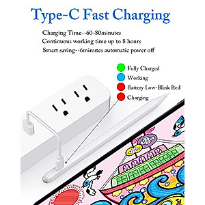 Active Stylus Pens for Touch Screens with Magnetic Design, Rechargeable Universal iPad Pencil, Fine Point Stylus Pen for iPad Pro/Air/Mini/iPhone/iOS/Android/Tablets Writing & Drawing-White