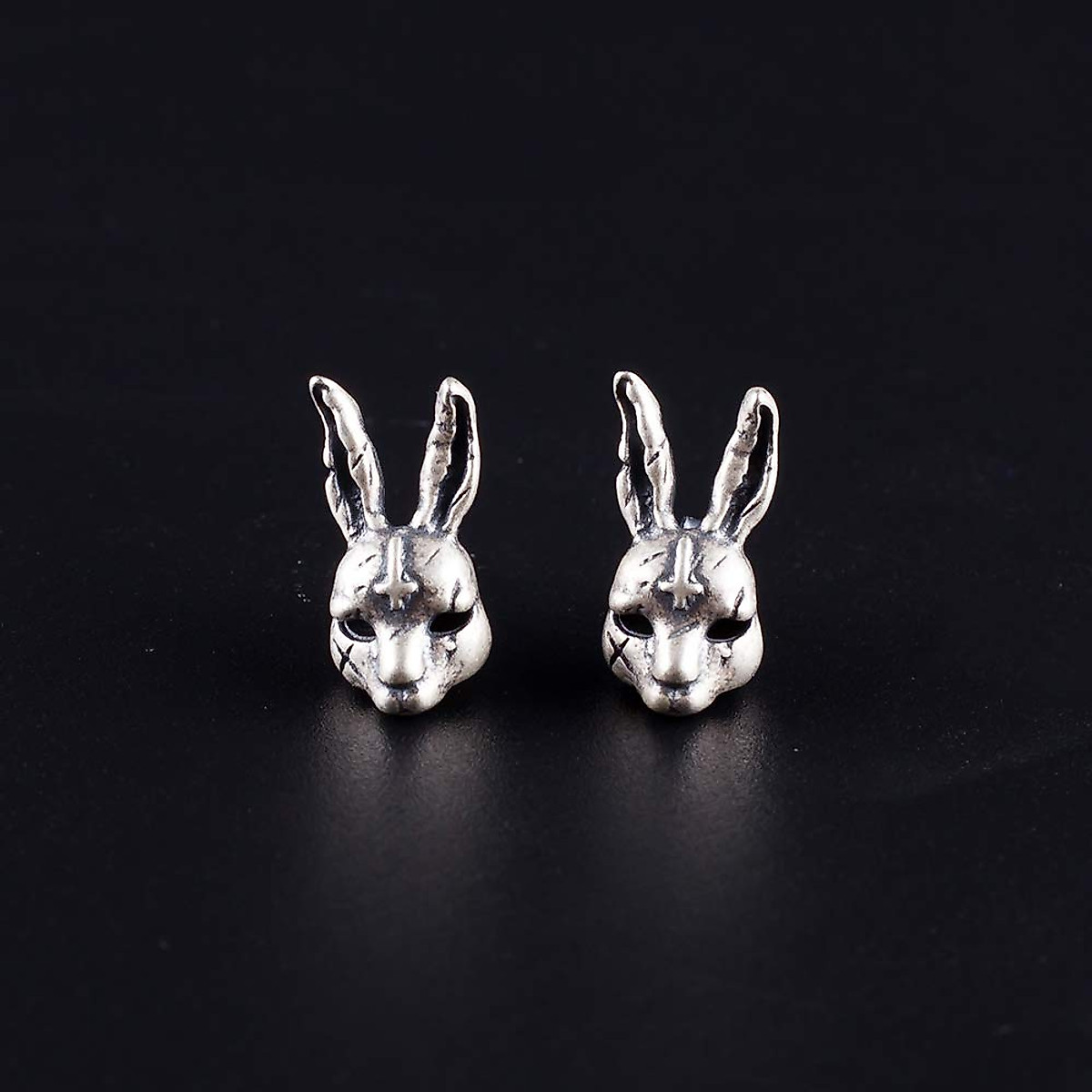 Carol&Allen 925 Sterling Silver Stud Earrings Punk Retro Novelty (Rabbit)